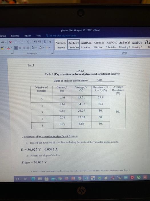 Solved physics 2 lab #4 report 10 12 2021 - Word Mailings | Chegg.com