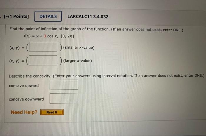 Solved Find the point of inflection of the graph of the | Chegg.com