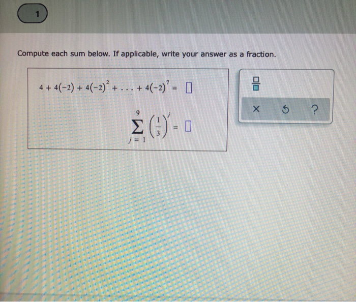 Solved Compute each sum below. If applicable, write your | Chegg.com