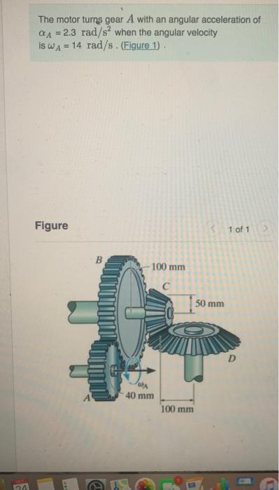 Solved The motor turns gear A with an angular acceleration | Chegg.com