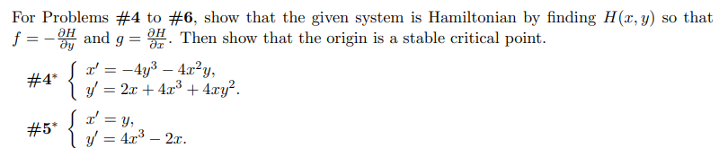 Solved For Problems #4 ﻿to #6, ﻿show that the given system | Chegg.com