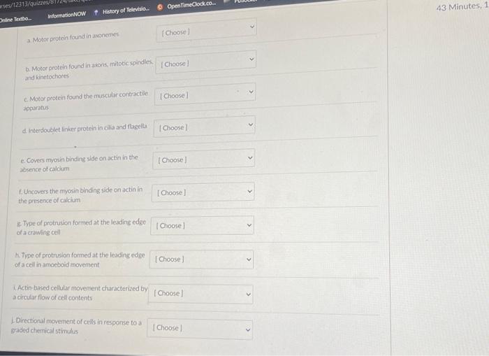 Solved f. Sequesters actin monomers to prevent their | Chegg.com