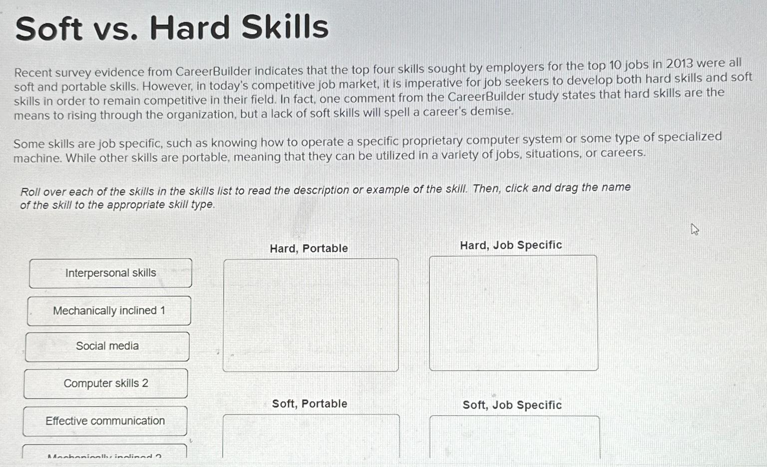 Solved Soft vs. ﻿Hard SkillsRecent survey evidence from | Chegg.com