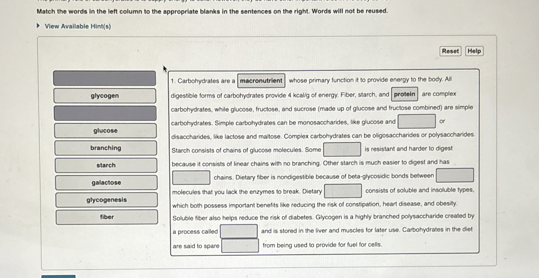 Solved Match the words in the left column to the appropriate | Chegg.com