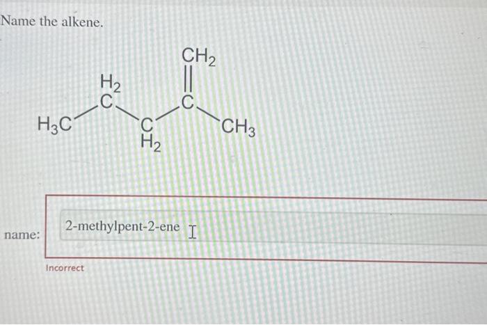 Solved Name the alkene. | Chegg.com