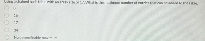 Solved Using a chained hash table with an array size of 17. | Chegg.com