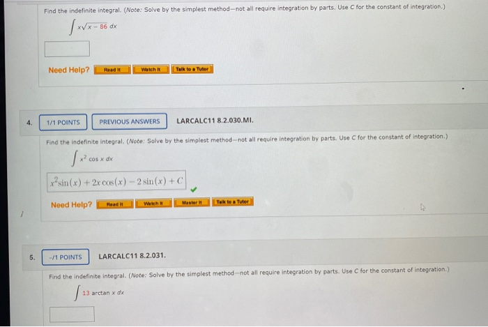 Solved Find the indefinite integral. (Note: Solve by the | Chegg.com