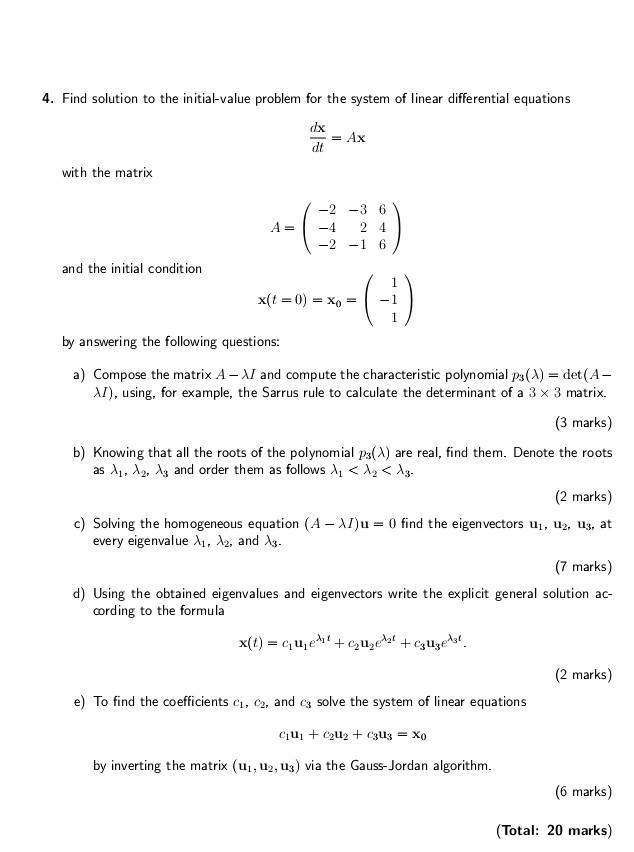 Solved 4. Find solution to the initial-value problem for the | Chegg.com