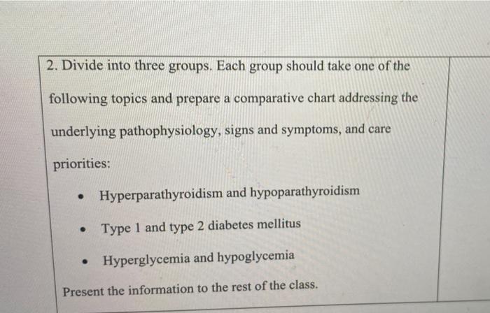 Solved Group Assignment 1. Divide into two groups: group A | Chegg.com