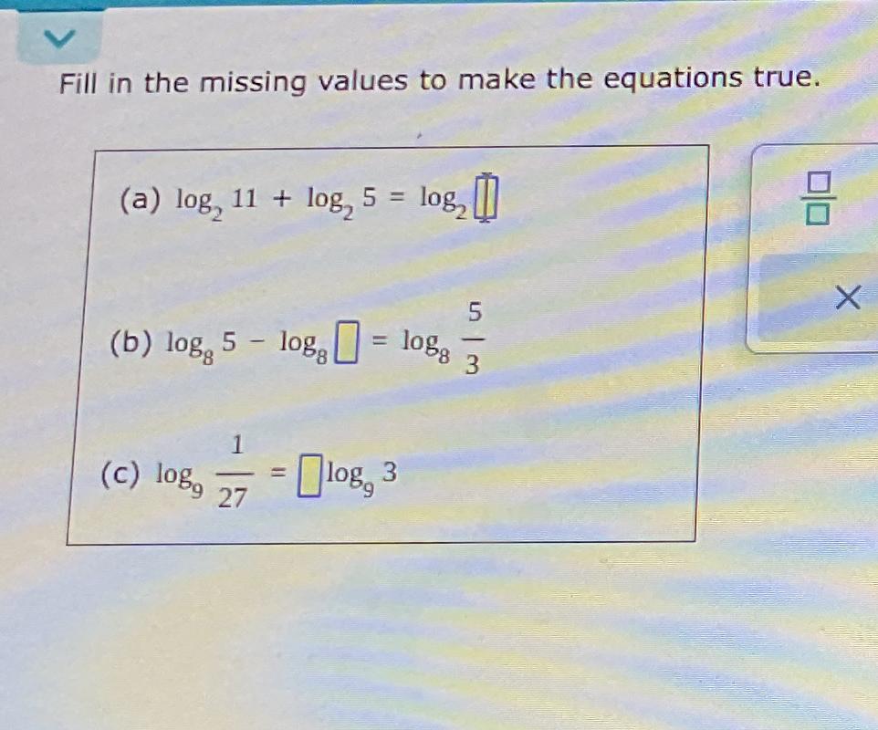 Solved Fill in the missing values to make the equations | Chegg.com