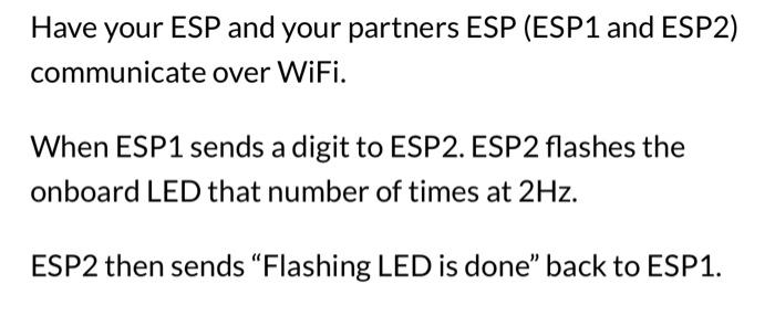 Solved Have your ESP and your partners ESP (ESP1 and ESP2) | Chegg.com