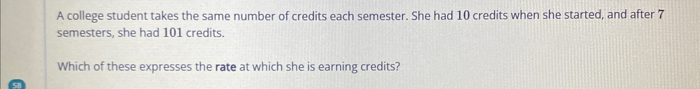 Solved A college student takes the same number of credits | Chegg.com