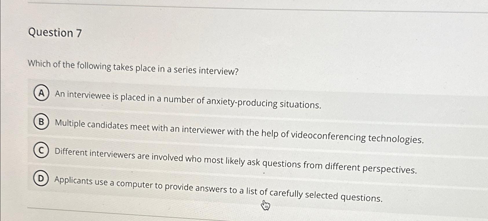 Solved Question 7Which of the following takes place in a | Chegg.com