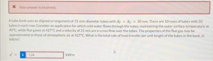 Solved A tube bank uses an aligned arrangement of | Chegg.com