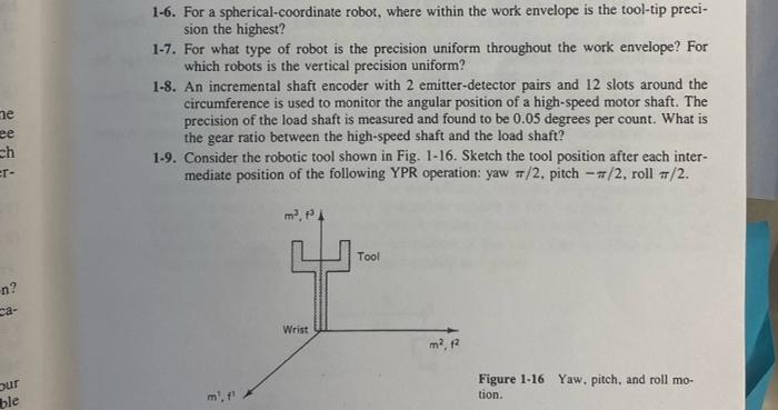 1-6. For a spherical-coordinate robot, where within | Chegg.com