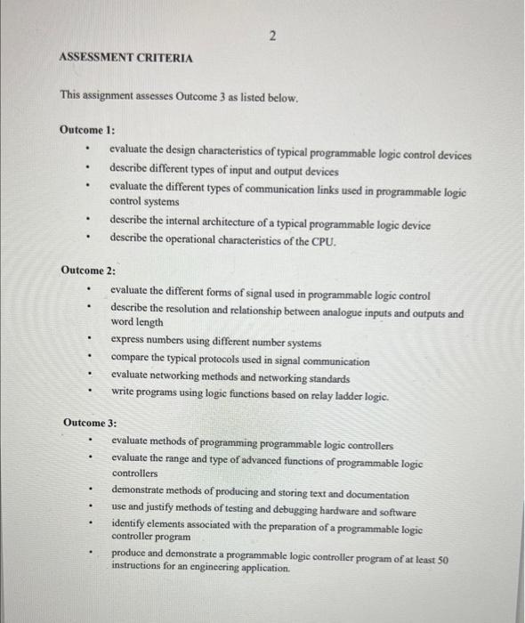 Solved Outcome 1: - evaluate the design characteristics of | Chegg.com