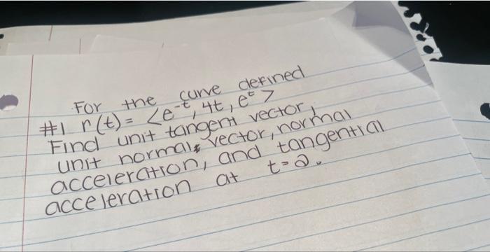 Solved For the curve defined Find unit tangent vector unit | Chegg.com