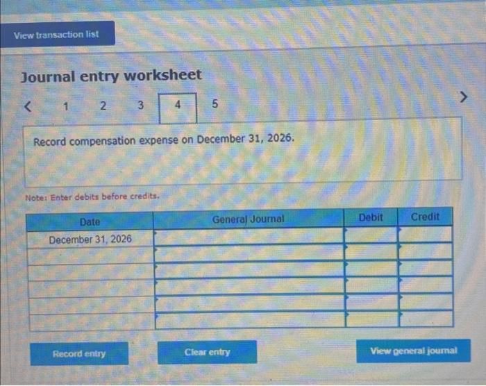 Solved Journal entry worksheet 45 Record the award of RSUS | Chegg.com