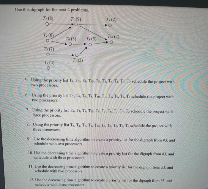 Use this digraph for the next 4 problems. 5. Using | Chegg.com