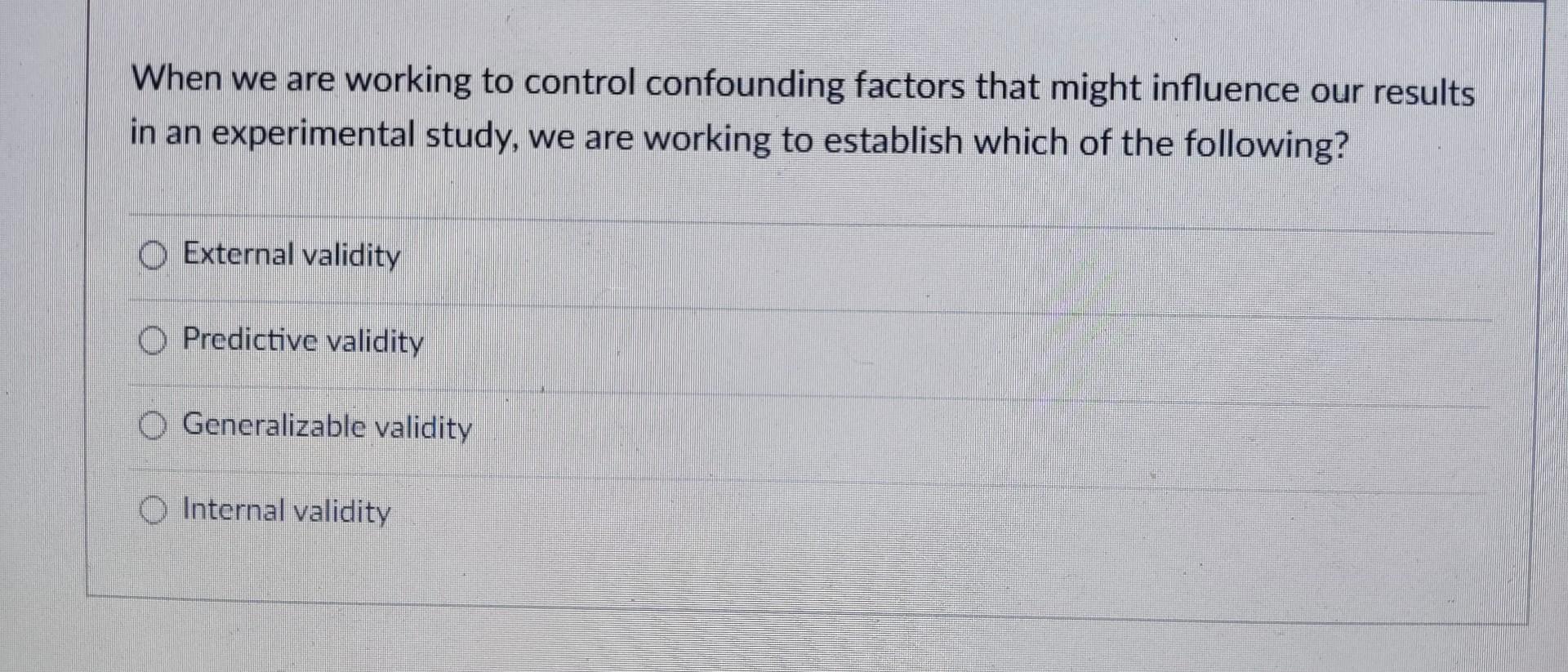 Solved When we are working to control confounding factors | Chegg.com