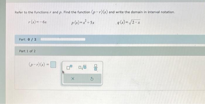 Solved Refer to the functions r and p. Find the function | Chegg.com