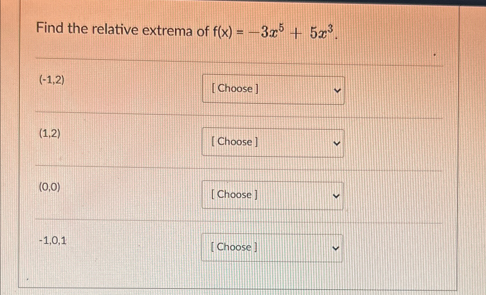 Solved Find the relative extrema of | Chegg.com