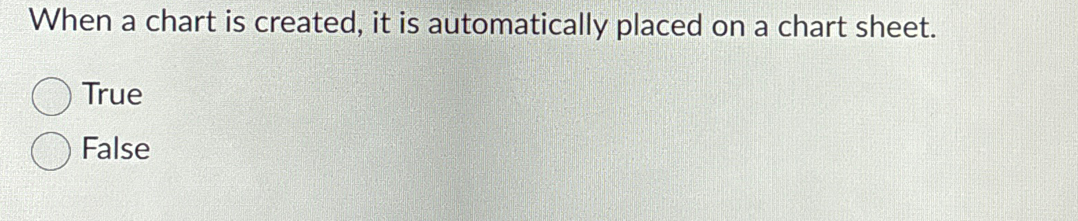 Solved When a chart is created, it is automatically placed | Chegg.com