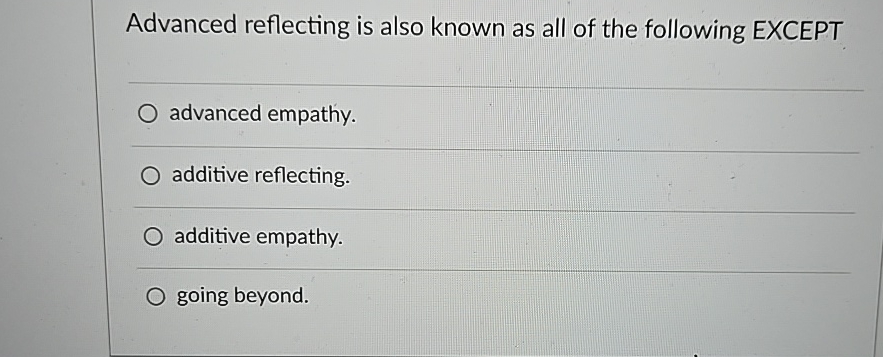 Solved Advanced reflecting is also known as all of the | Chegg.com