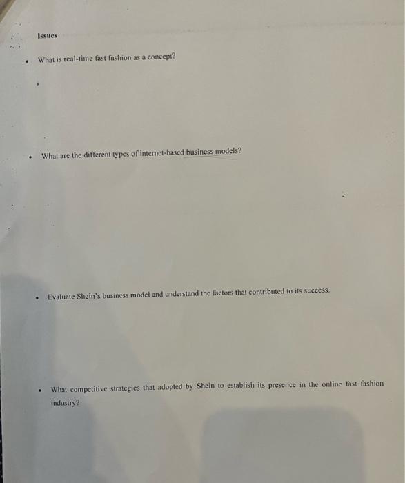 Shein Fast Fashion This casc discusses how | Chegg.com