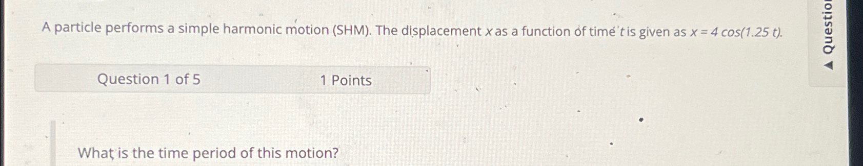 Solved A particle performs a simple harmonic motion (SHM). | Chegg.com