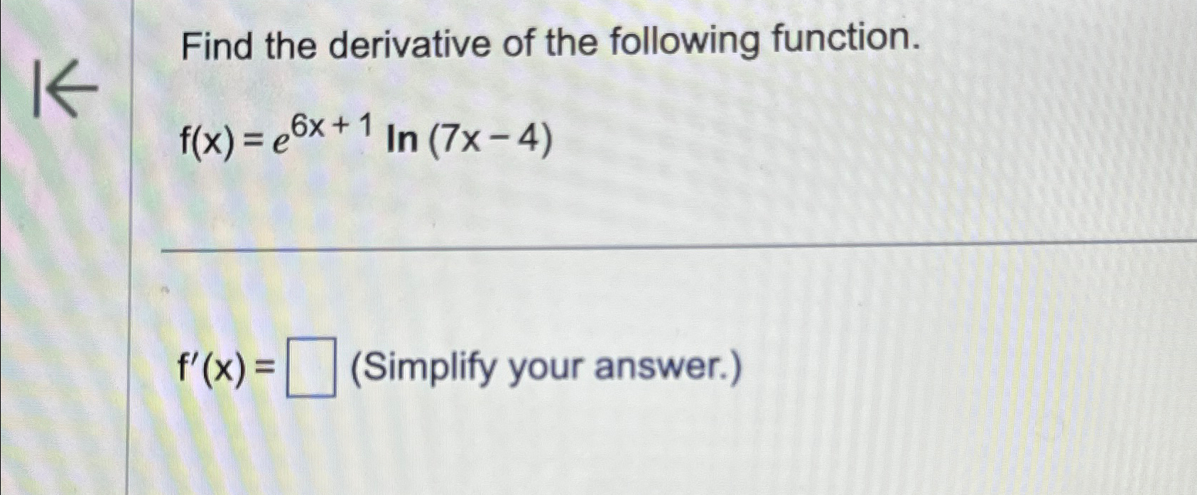 Solved Find the derivative of the following | Chegg.com