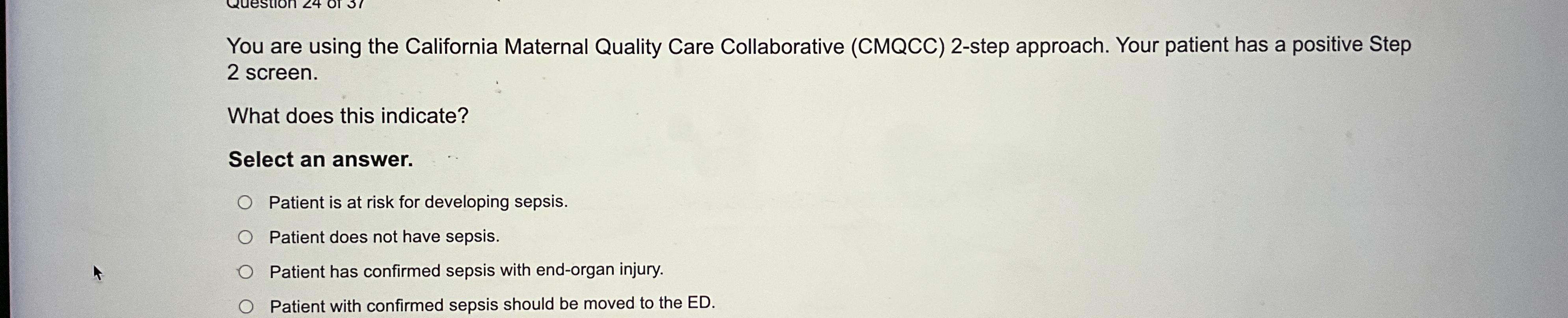 Solved You are using the California Maternal Quality Care | Chegg.com