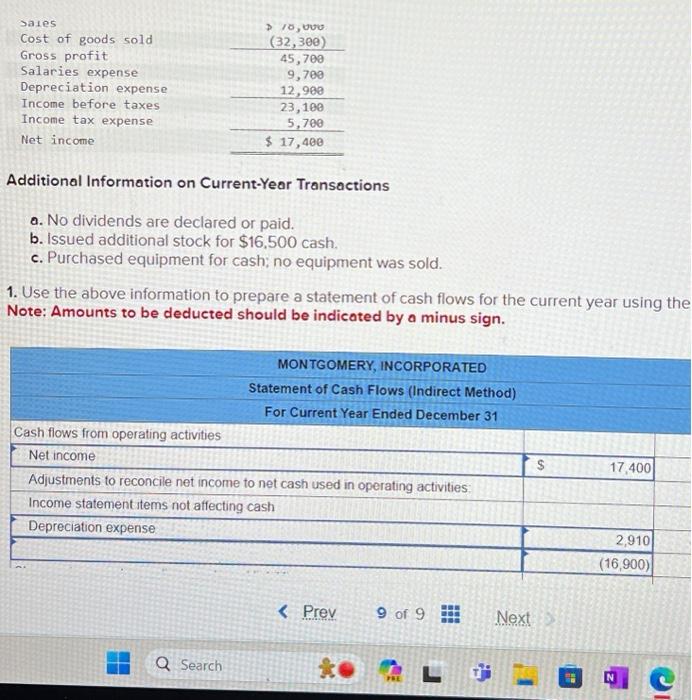 Solved Exercise 12-13 (Algo) Indirect: Preparing statement | Chegg.com