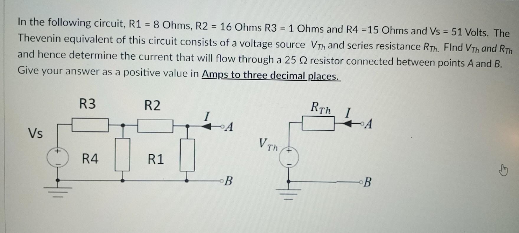 Solved In the following circuit, R1 = 8 Ohms, R2 | Chegg.com