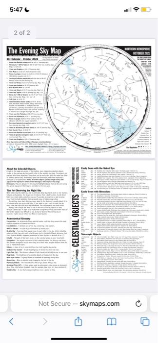 5:47 2 of 2 The Evening Sky Map HERREN BRD கார் 1 | Chegg.com