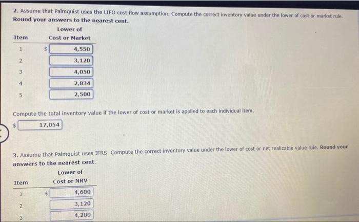 Solved Inventory Write-Down Palmquist Company has five | Chegg.com