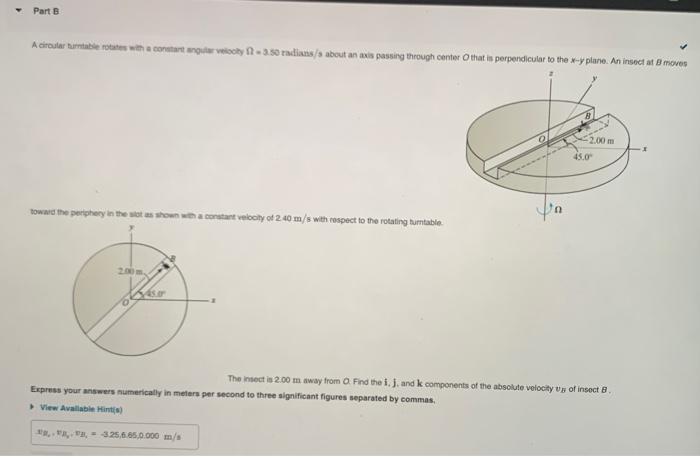 Solved Relative Motion Analysis Using Rotating Axes 1 Of 2