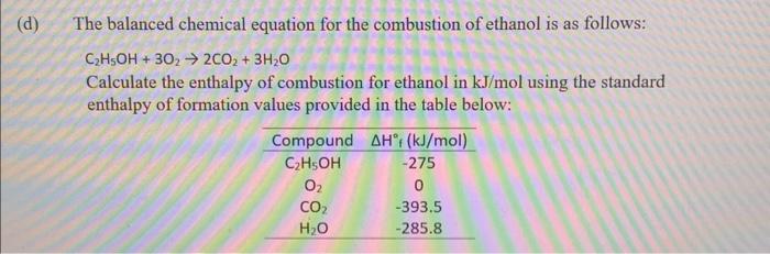 Solved The balanced chemical equation for the combustion of | Chegg.com