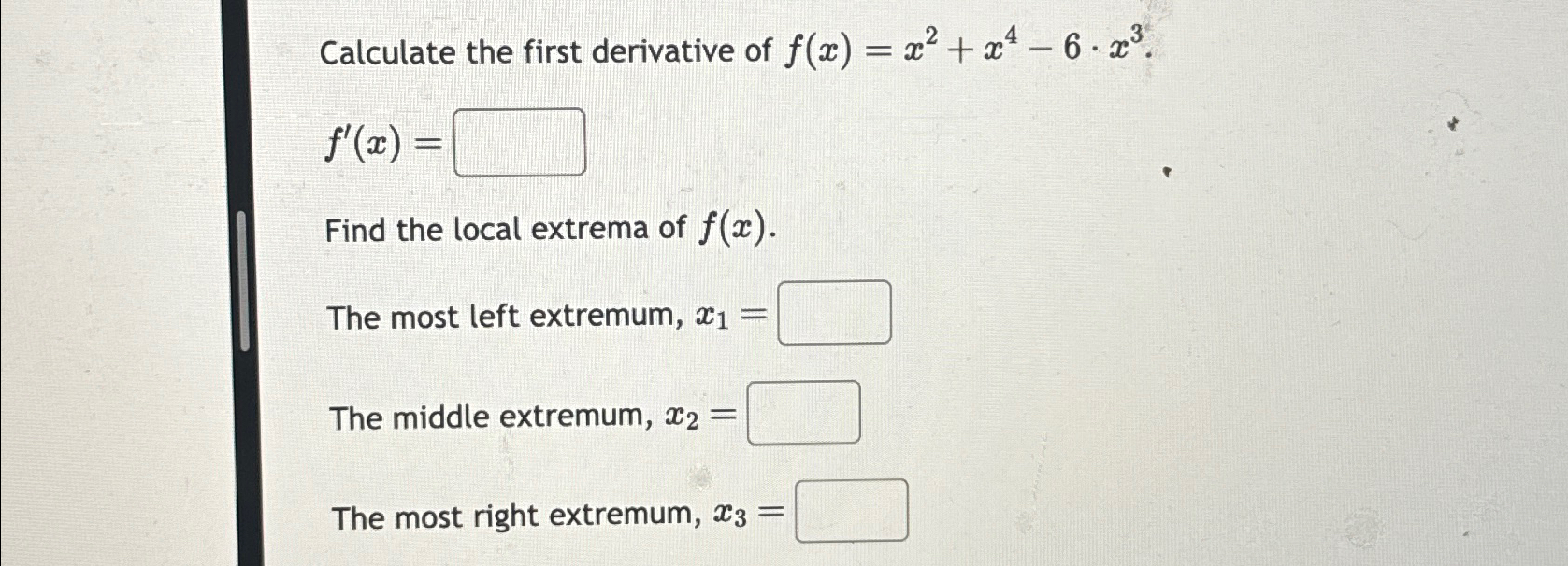 Solved Calculate the first derivative of | Chegg.com