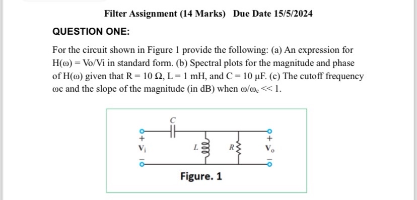 Solved Filter Assignment (14 ﻿Marks) ﻿Due Date | Chegg.com
