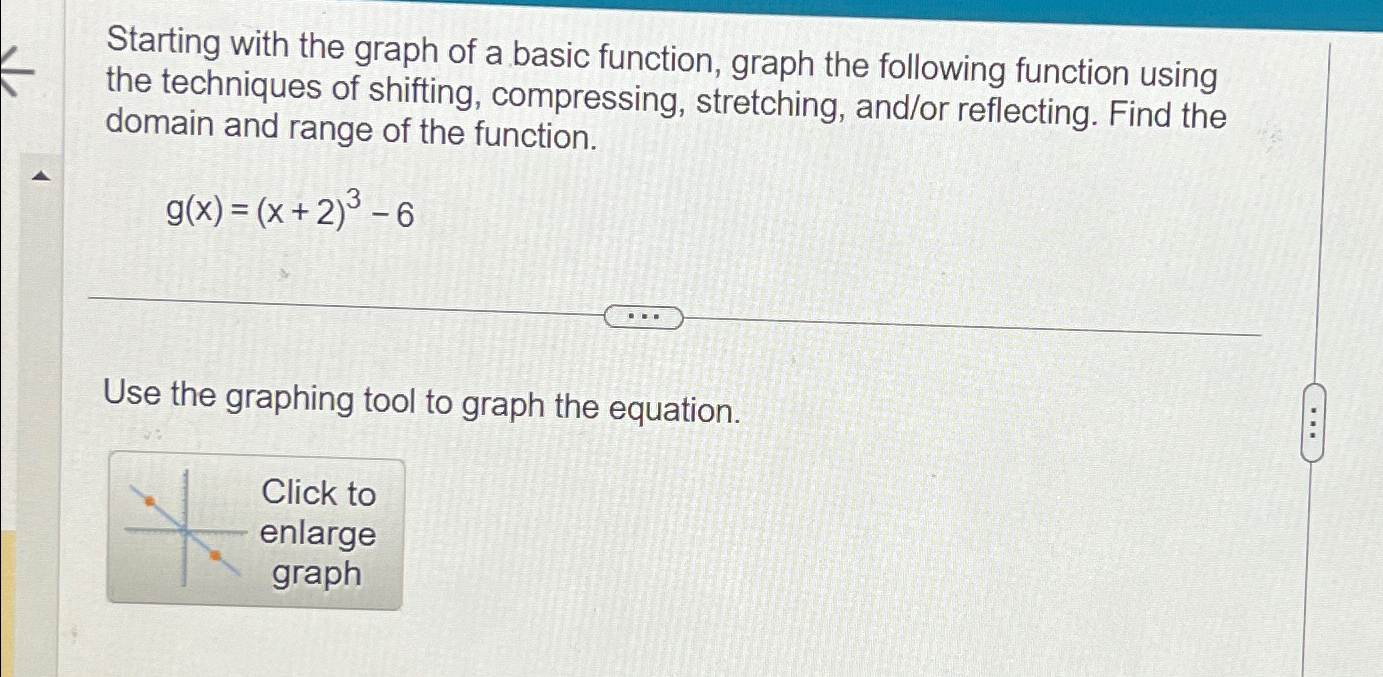 Solved Starting with the graph of a basic function, graph | Chegg.com