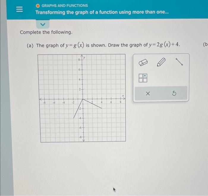 [Solved]: (a) The graph of y=g(x) is shown. Draw the graph