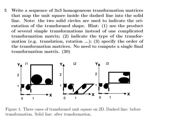 Solved 5 Write a sequence of 3x3 homogeneous transformation | Chegg.com