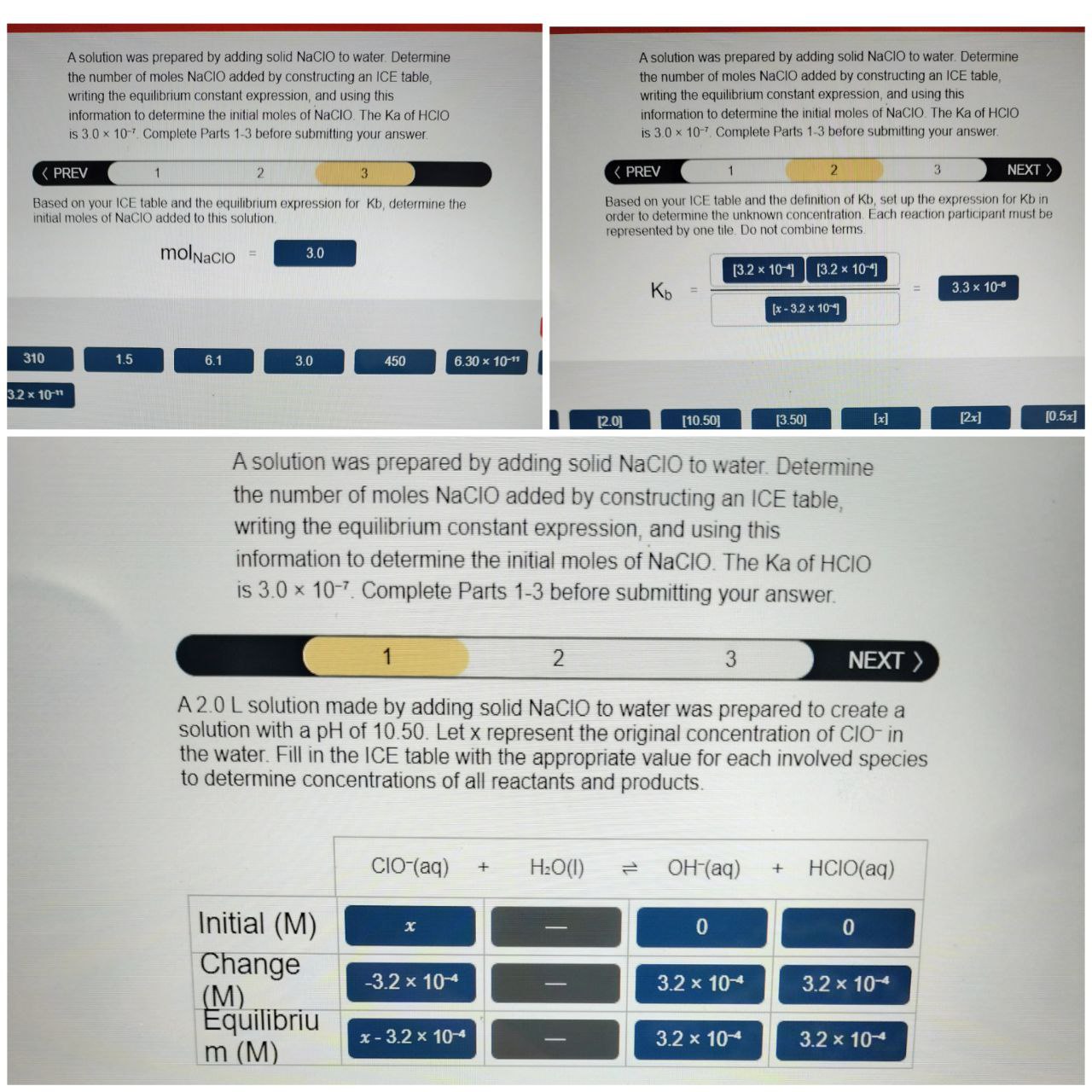 Solved A solution was prepared by adding solid NaClO to | Chegg.com