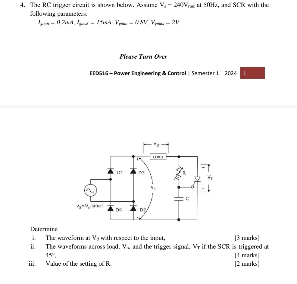 Solved The RC ﻿trigger circuit is shown below. Assume | Chegg.com