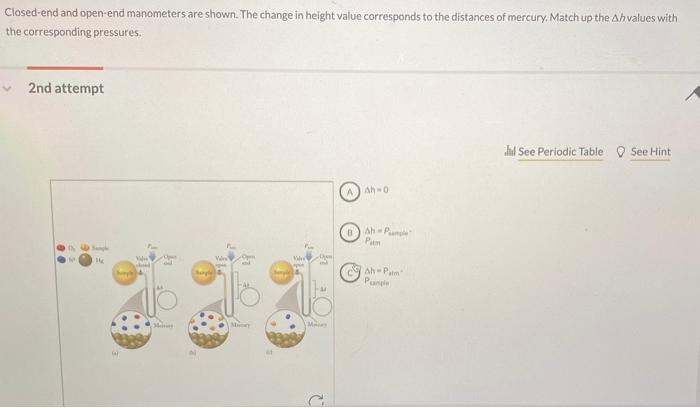 Closed-end and open-end manometers are shown. The | Chegg.com
