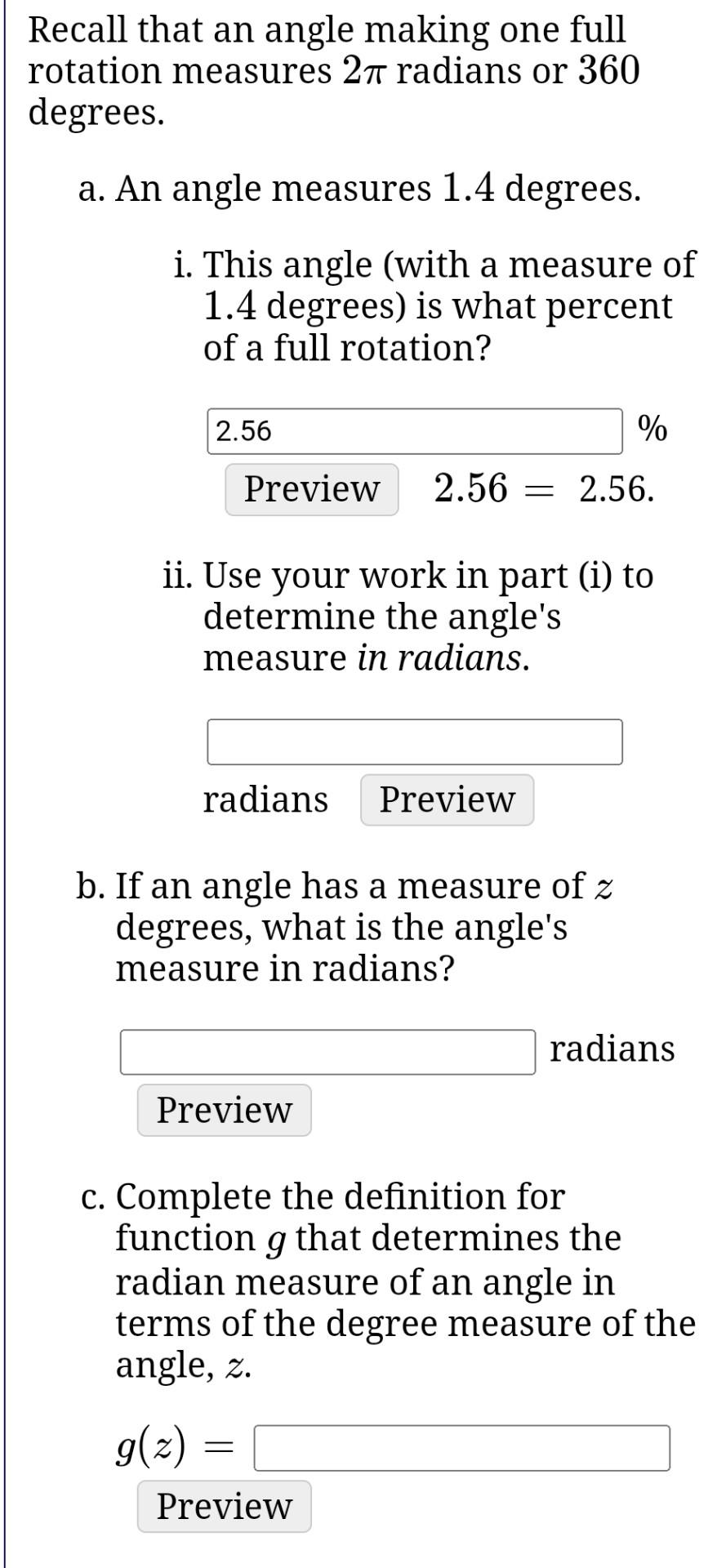 Solved Recall that an angle making one full rotation | Chegg.com