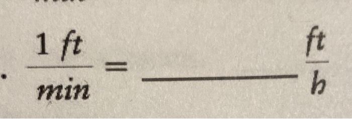 Solved 1 ft min ft h | Chegg.com