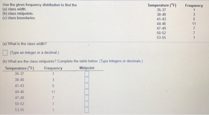 Solved Use the given frequency distribution to find the (a) | Chegg.com