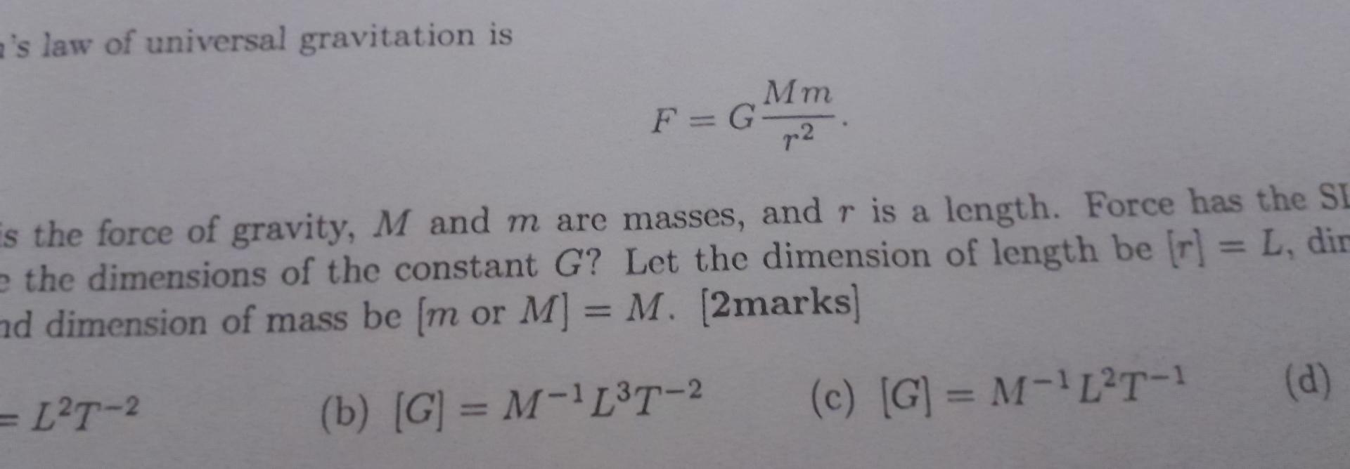 Solved is law of universal gravitation isF=GMmr2the force of | Chegg.com